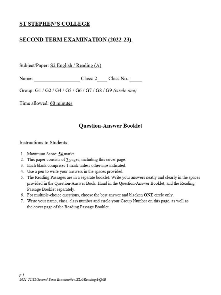 S2 Reading QAB | PDF | Games & Activities S2 Reading QAB | PDF | Games & Activities