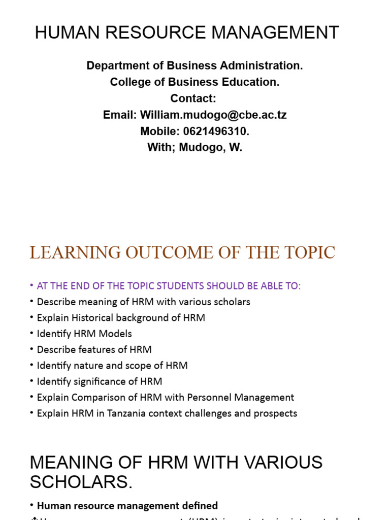 Human Resource Management Overview | PDF | Human Resource Management ...