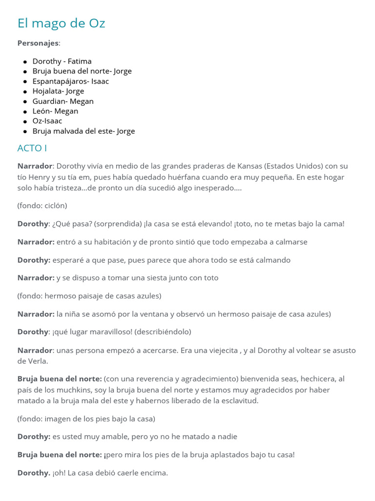 El Mago de Oz | PDF | Dorothy Gale | Oz (franquicia)