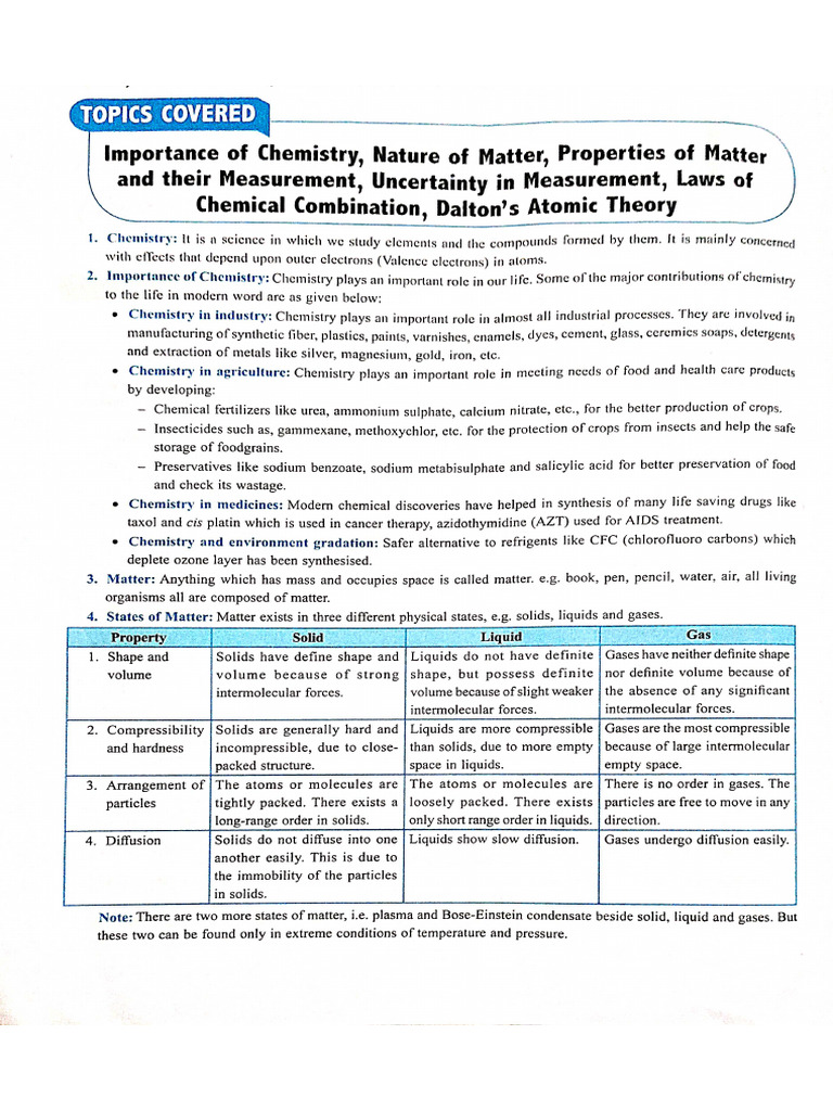 Ch 1- Matter & measurements of its properties | PDF