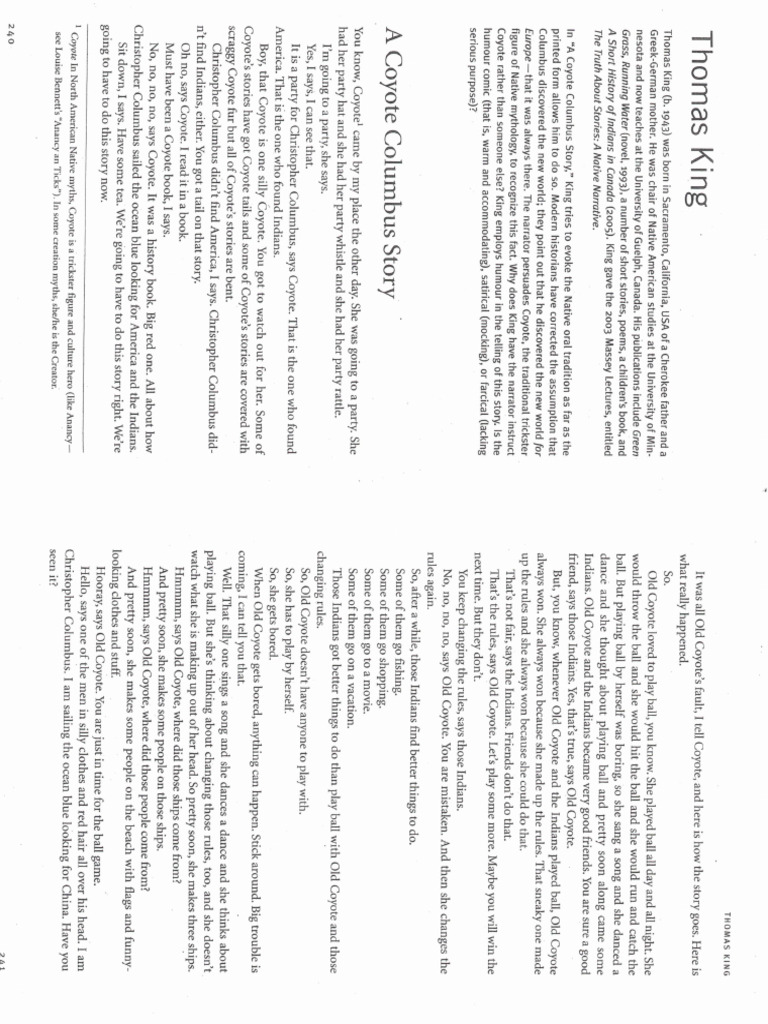 A Coyote Columbus Story | PDF