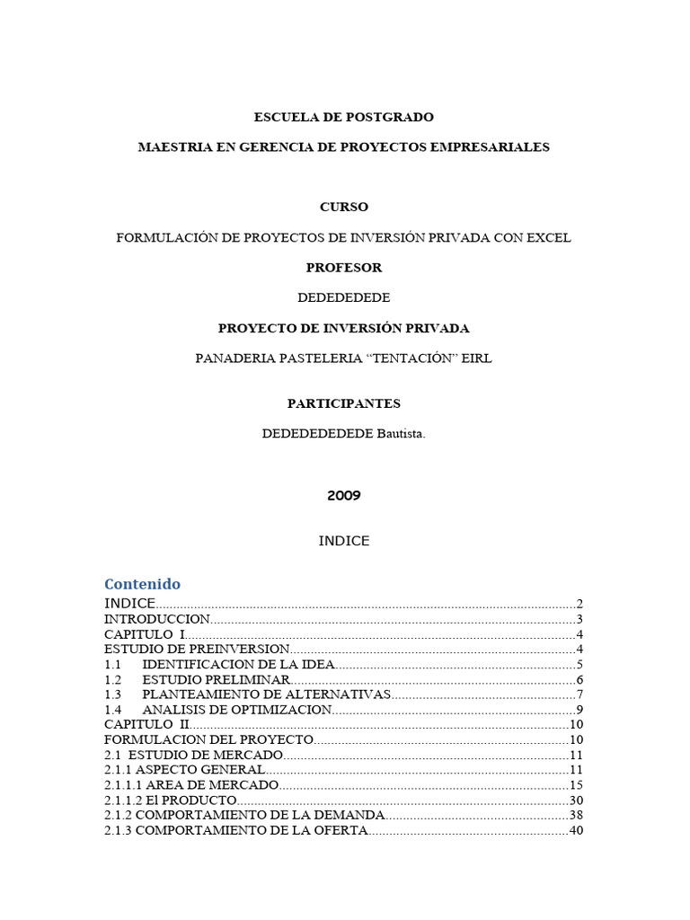 Proyecto Panaderia 10may24 | PDF | Panes | Alimentos basicos