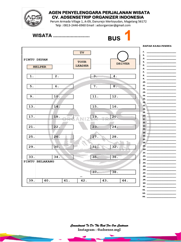 Daftar Peserta Wisata CV. AdsenseTrip | PDF