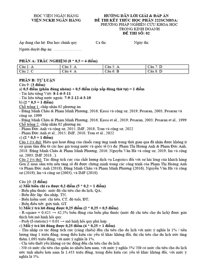 PPNCKH-Dap An 1 | PDF