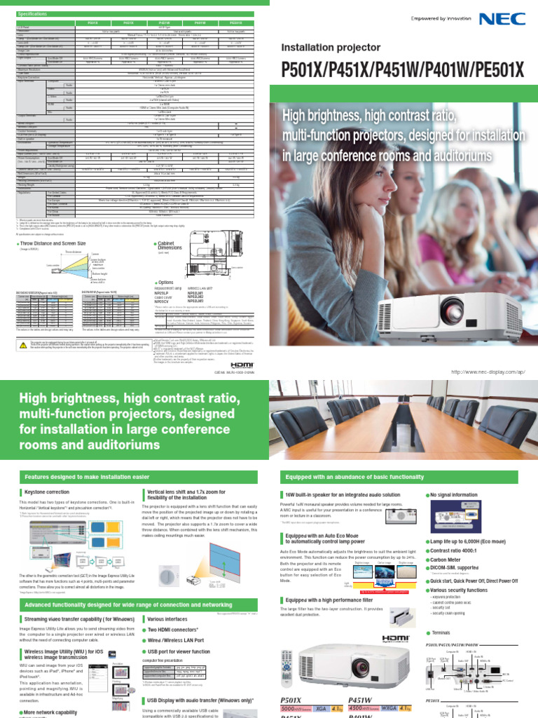 BROSUR NEC P501XG | Download Free PDF | Display Resolution | Usb