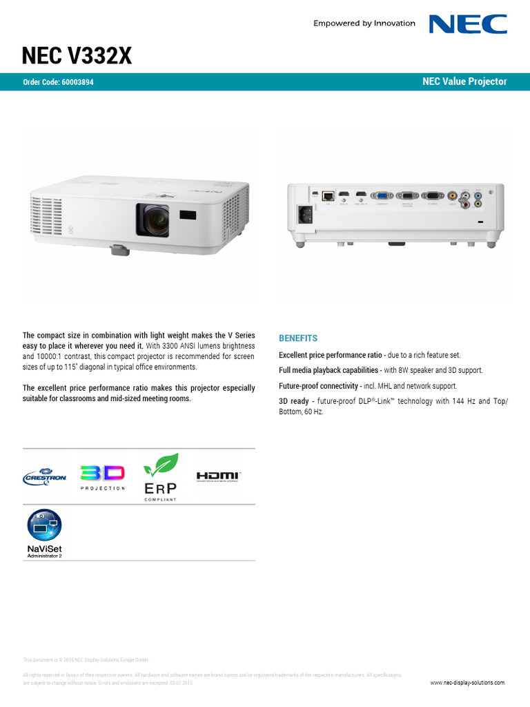 BROSUR NEC V332XG | PDF | Computer Engineering | Electronic Engineering