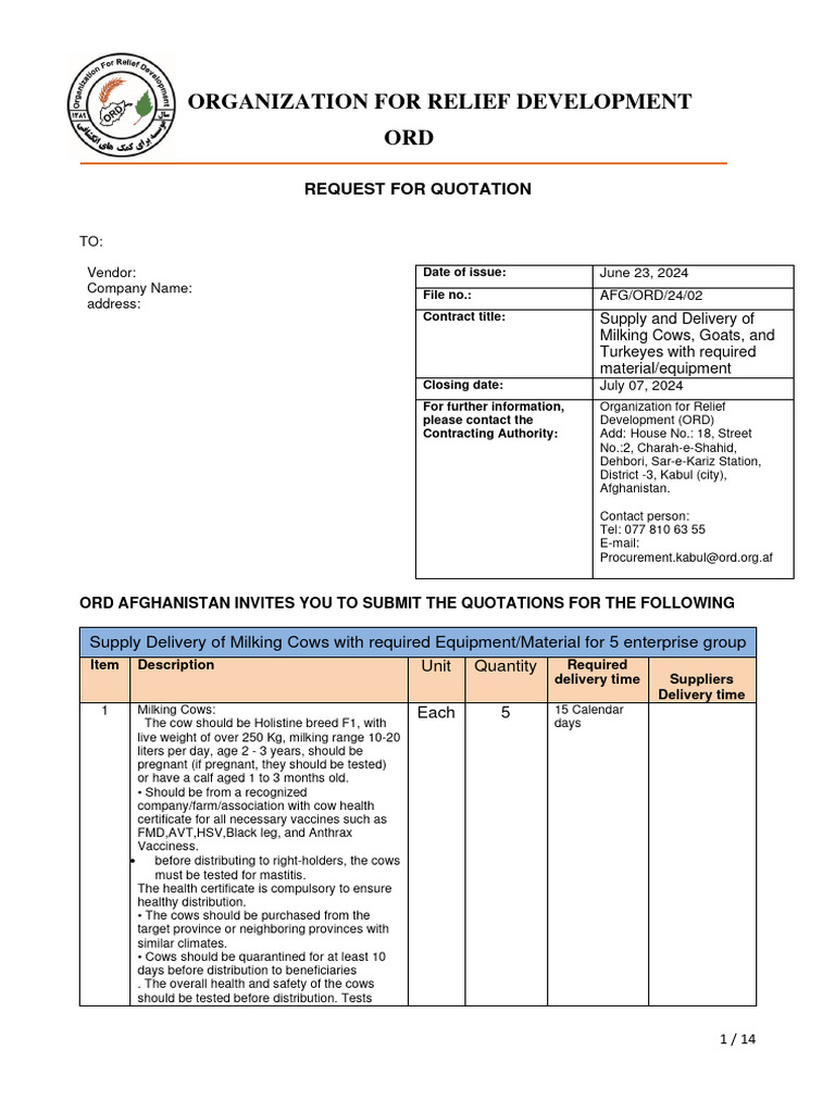 Organization For Relief Development ORD | PDF | Breach Of Contract | Indemnity