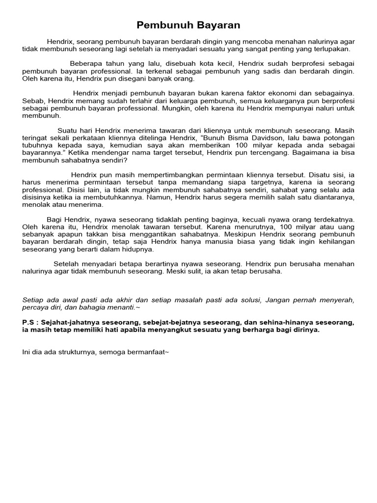 Cerpen Beserta Strukturnya | PDF