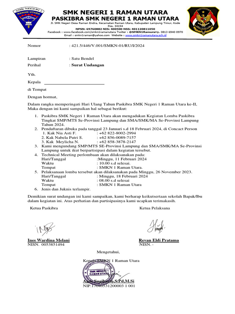 Undangan Dan Juknis Lomba Paskib Hut Paskara 2024 | PDF Undangan Dan Juknis Lomba Paskib Hut Paskara 2024 | PDF