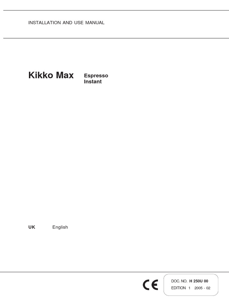 Kikko Max Espresso Machine Manual | PDF | Mains Electricity | Coffee