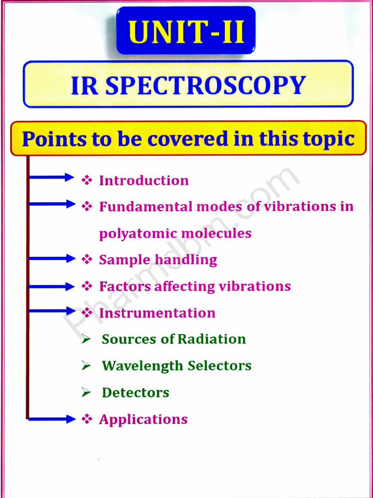 IMA Unit 2 | PDF | Infrared Spectroscopy | Emission Spectrum