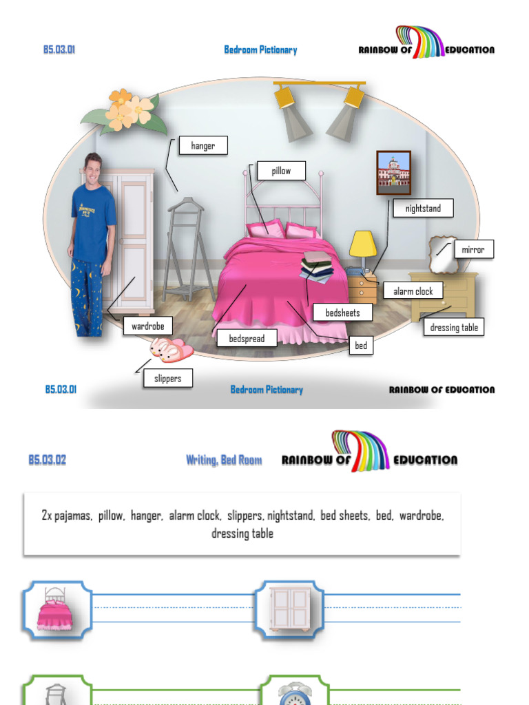 Bedroom Pictionary | PDF | Bedroom | Room