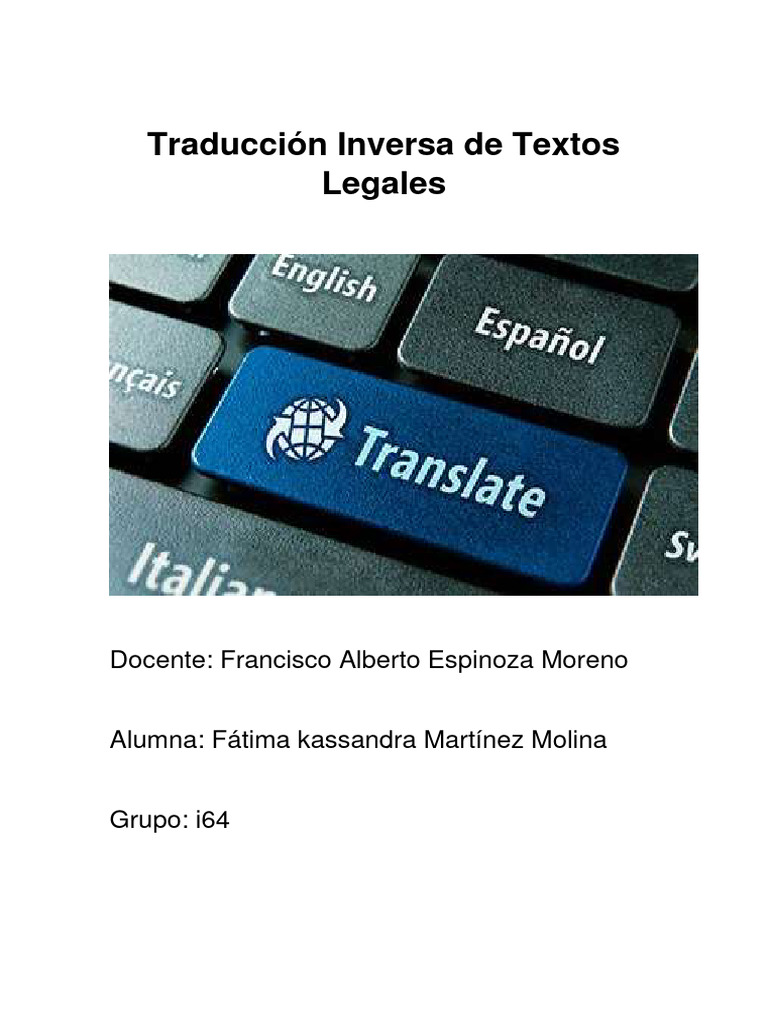 Traducción Inversa de Textos Legales | PDF | Traducciones | Ley comparativa