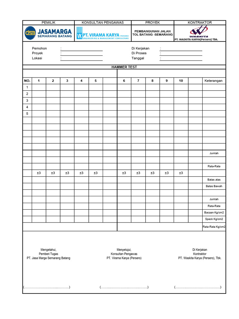 Form Hammer Test | PDF