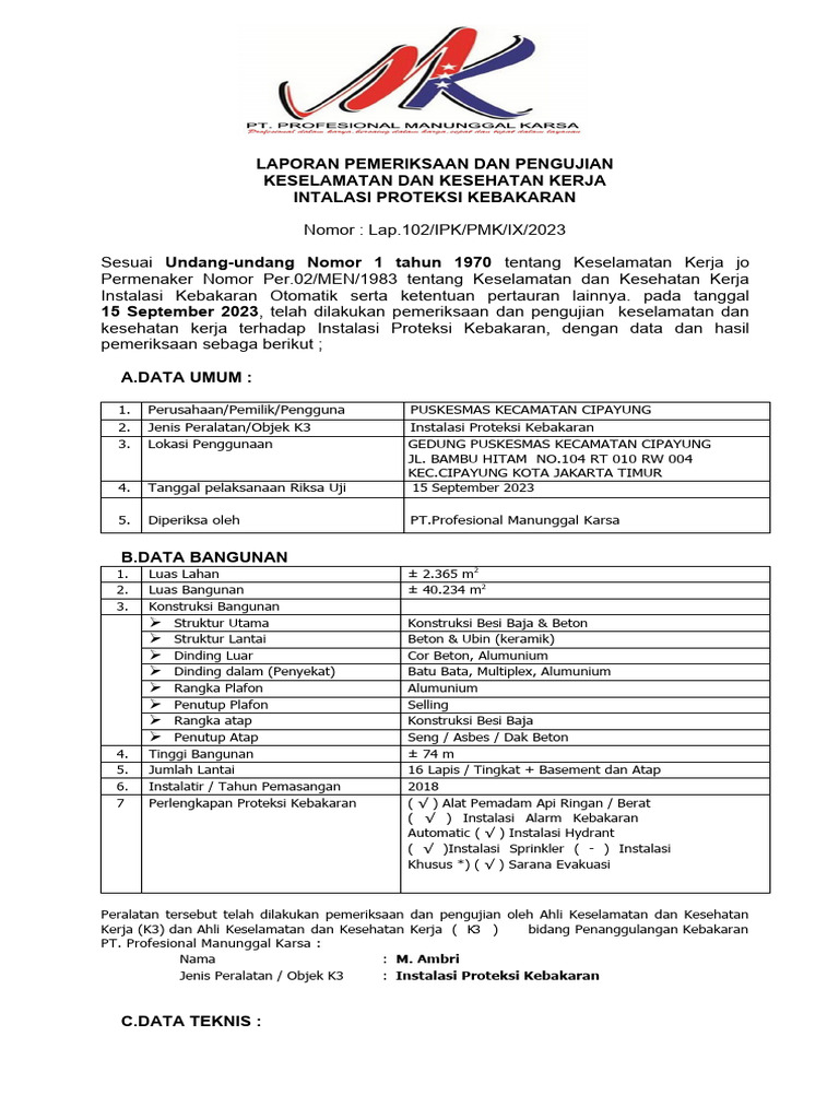 Laporan Kebakaran | PDF