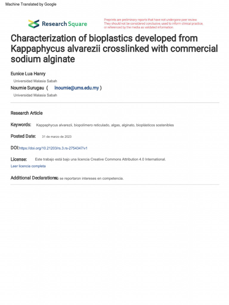 Caracterización de Bioplásticos Desarrollados A Partir de Kappaphycus ...