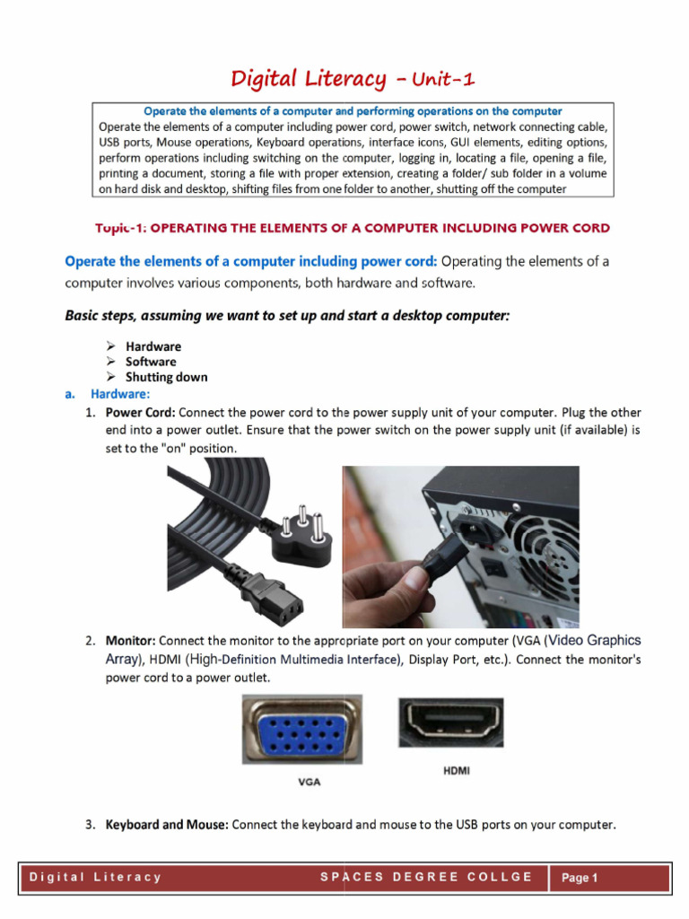 Digital Literacy Complete Notes | PDF