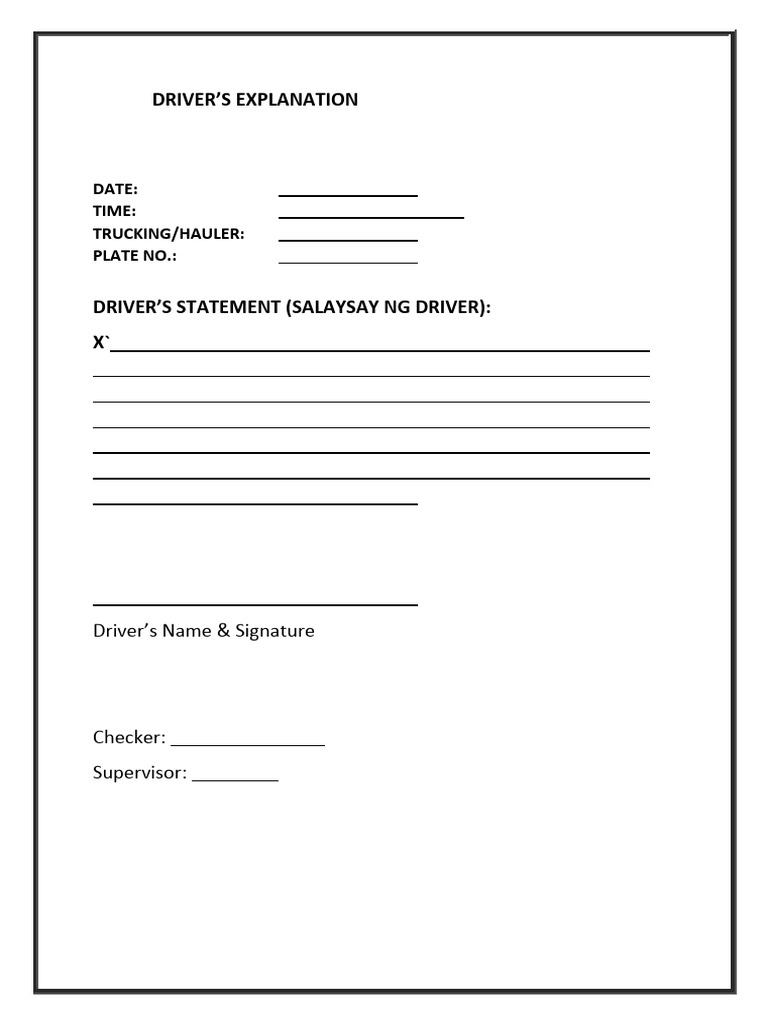 Driver Statement | PDF