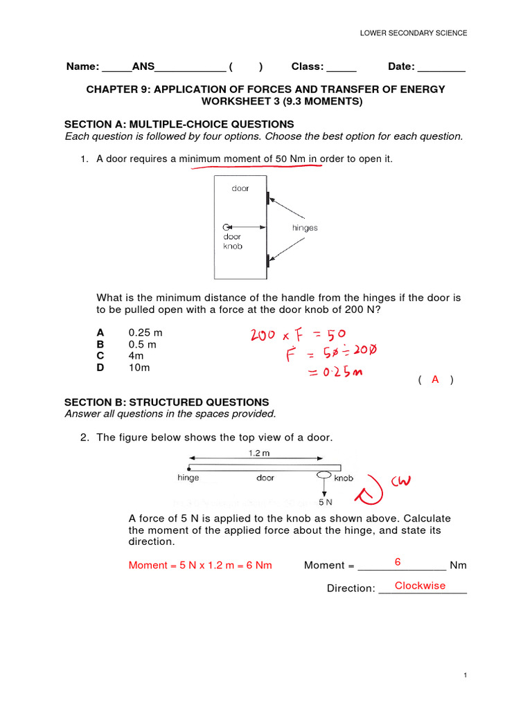 Chap 9 Application of forces and transfer of energy_ws3(9.3 moments ...