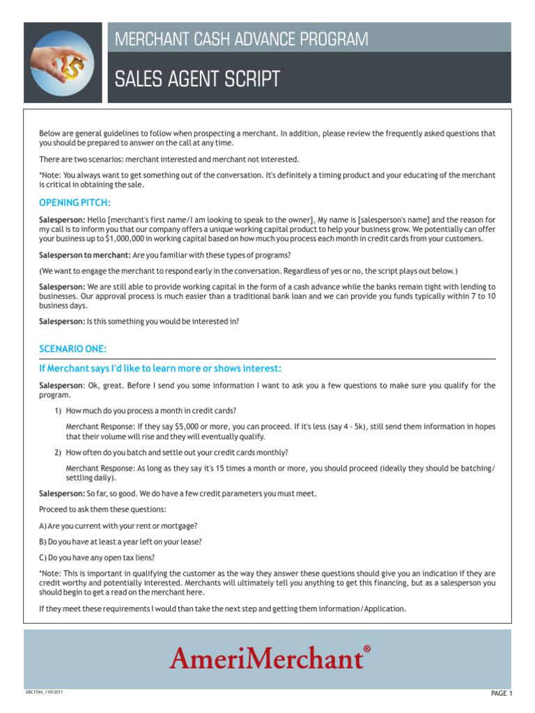 Sales Agent Script | PDF | Credit Card | Sales
