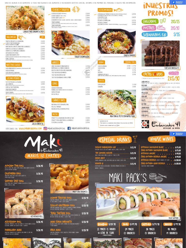 Embarcadero 41 Carta | PDF | Mariscos | Alimentos