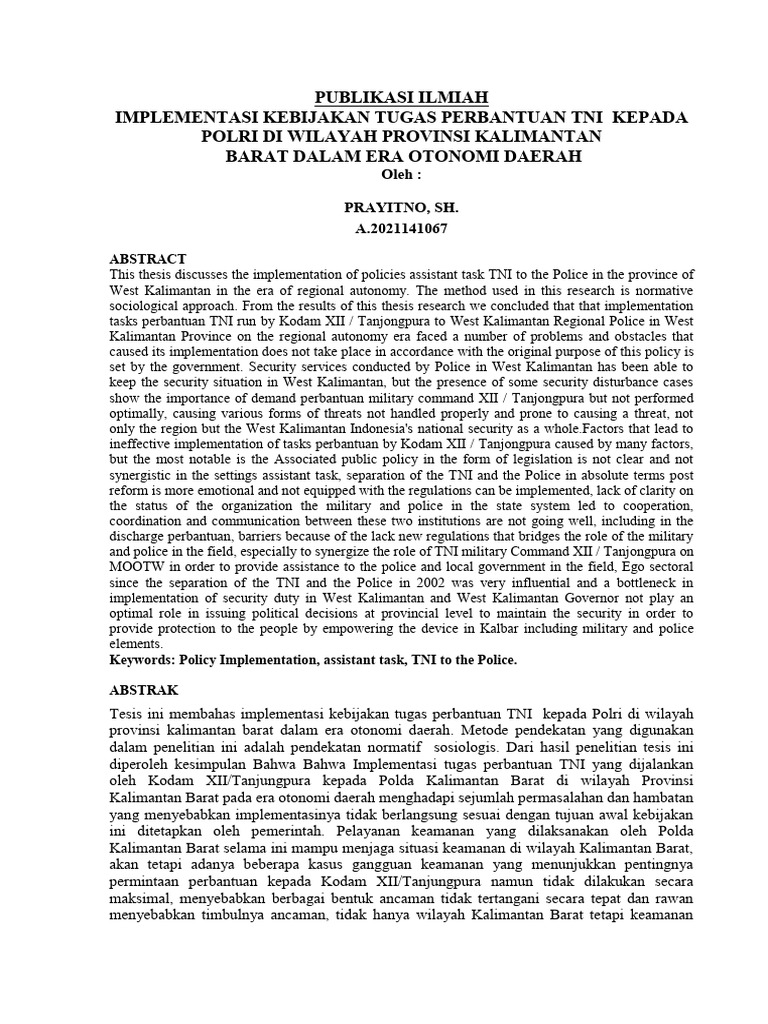 Implementasi Kebijakan Tugas Perbantuan | PDF | Ilmu Sosial