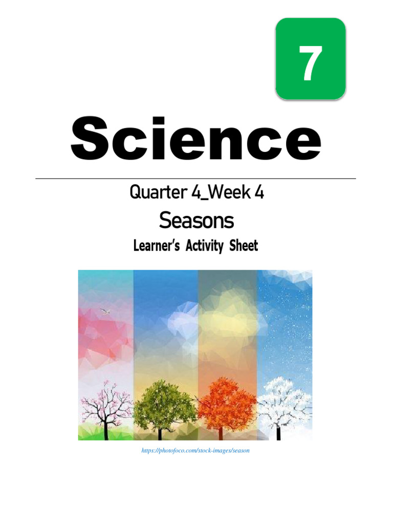 G7 Esci Q4 W4 Seasons | PDF | Winter | Earth