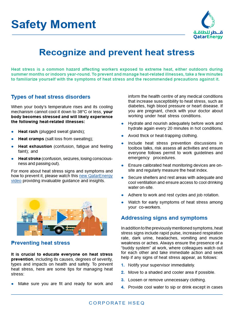 Safety Moment - Heat Stress - 2024 - Guidelines - V06 | Download Free ...