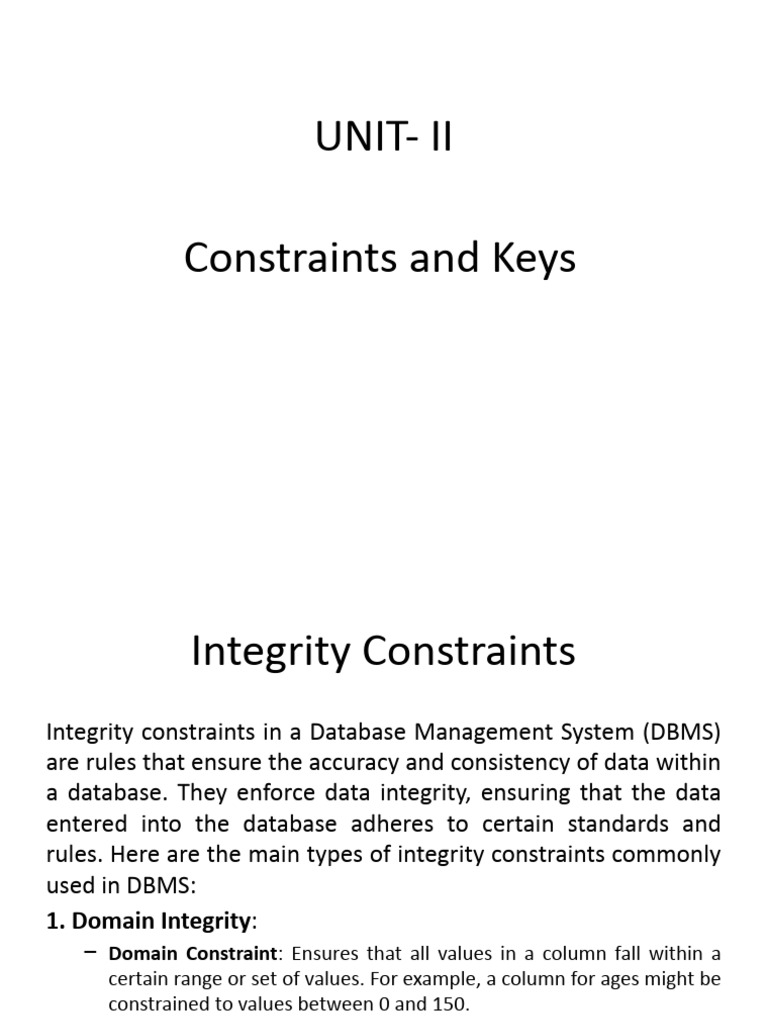 UNIT - IIdb | PDF | Relational Database | Relational Model
