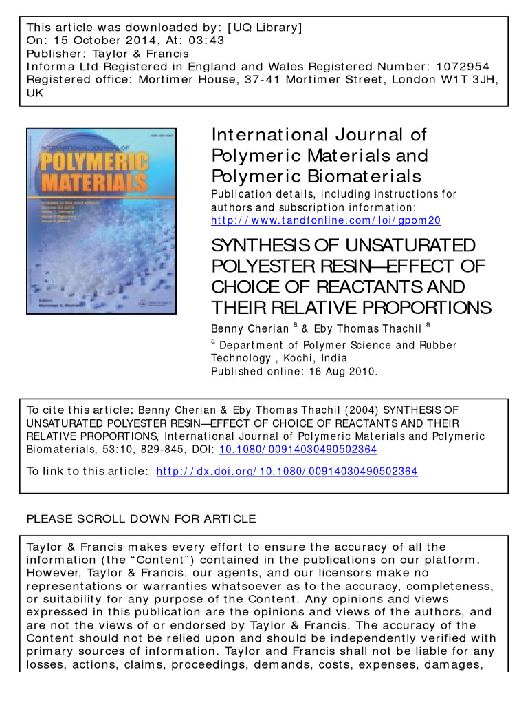 Cheri An 2004 | PDF | Polyester | Polymers