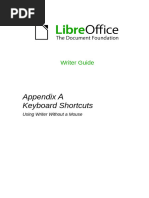 Shortcut Keys of Libre Office Writer PDF | PDF | Cursor (User Interface) | Keyboard Shortcut