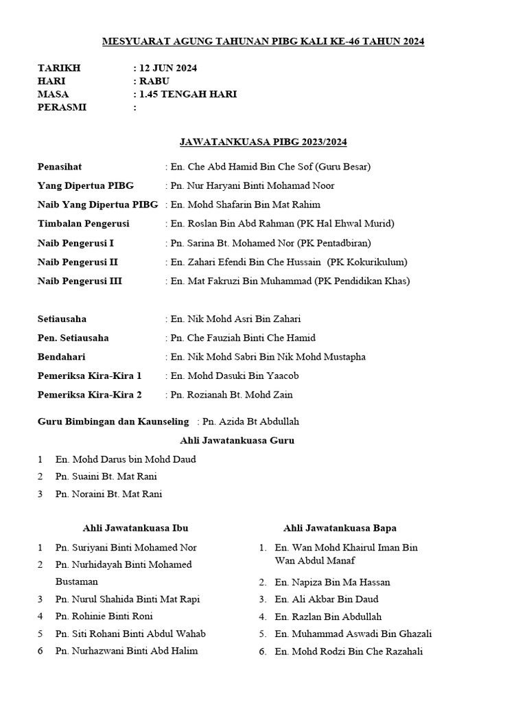 5 - Jawatankuasa Mat Kali Ke 46 2024 | PDF