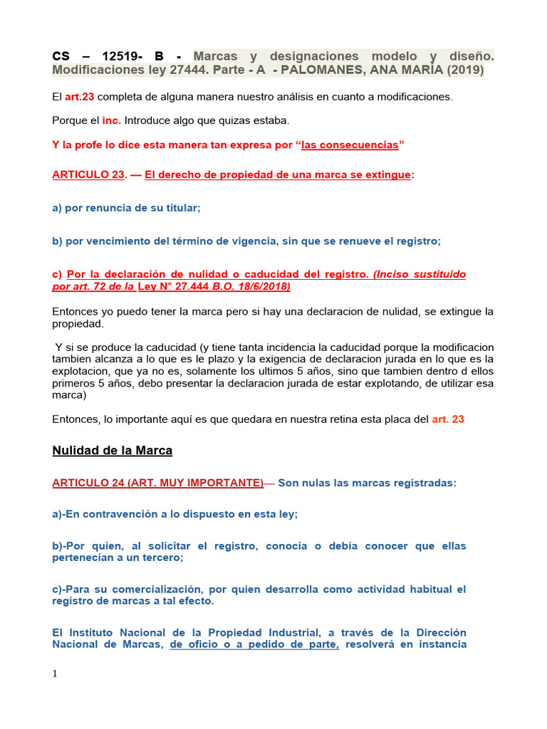 CS - 12519-B-Marcas y Desig - Modelo y Diseño - Modif Ley 27444 | PDF ...