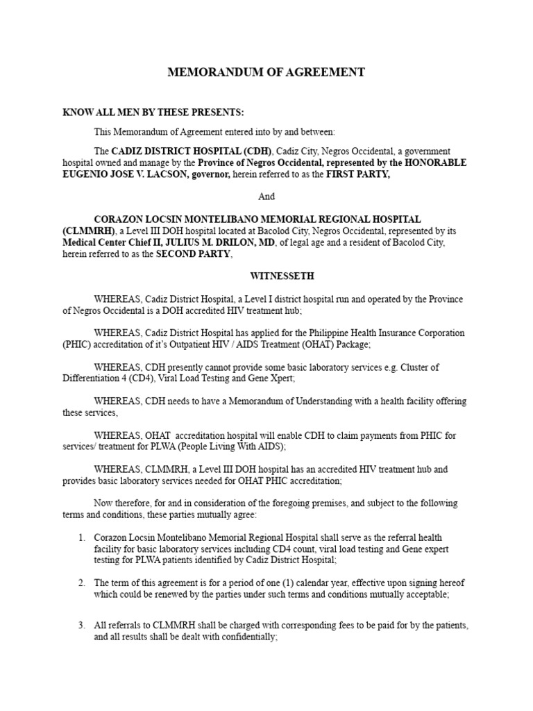 2024 - MOA rHIVda | PDF | Medicine | Social Programs