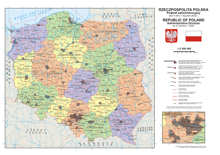 Mapa Podziału Administracyjnego Polski 2022 | PDF