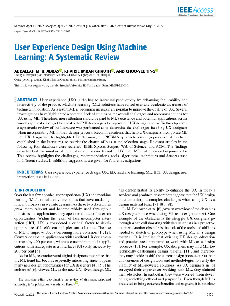 User Experience Design Using Machine Learning A Systematic Review | PDF ... User Experience Design Using Machine Learning A Systematic Review | PDF ...