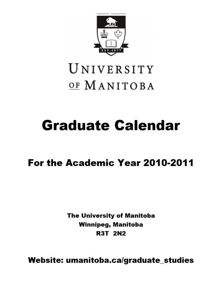 10-11 Uofm Grad Calendar-1 | PDF | University | Science