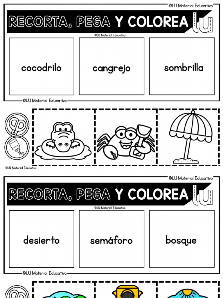 Recortar Pegar y Colorear | PDF