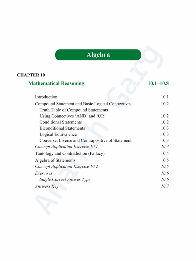 Mathematical Reasoning Chapter | PDF