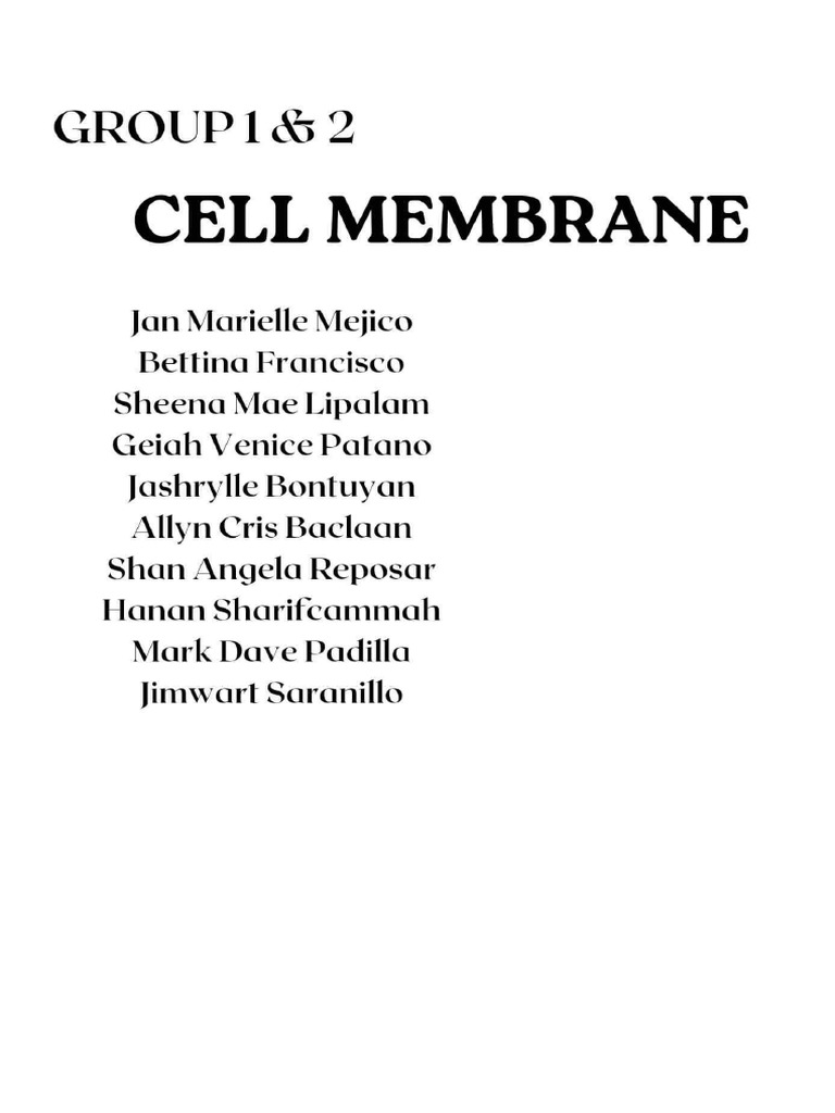 Bio #D Cell Membrane | PDF
