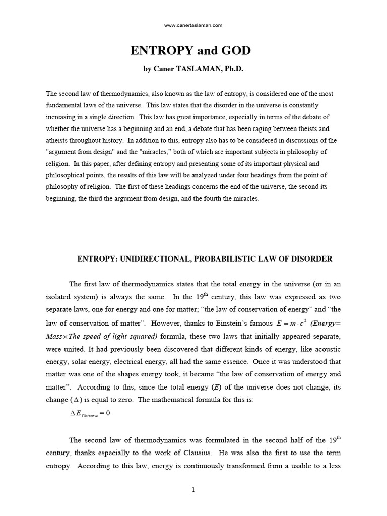 ENTROPY and GOD-libre | PDF | Big Bang | Time