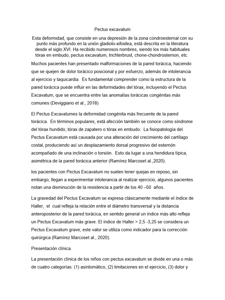 Pectus Excavatum Origen, y Que Es | PDF | Enfermedades y trastornos ...