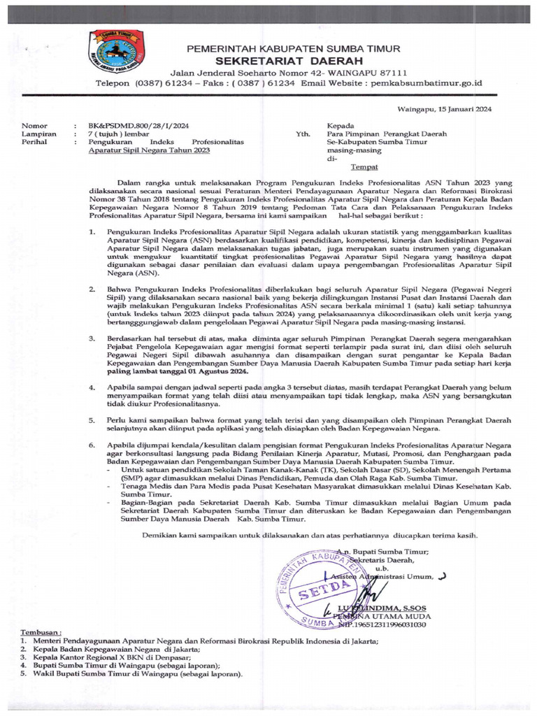 Pengukuran Indeks Profesionalitas ASN Tahun 2023 | PDF