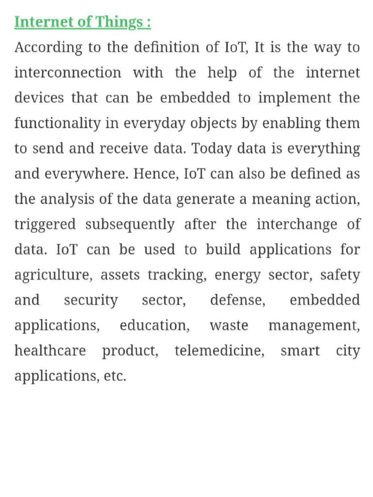 Internet of Things - Introduction To Iot | PDF