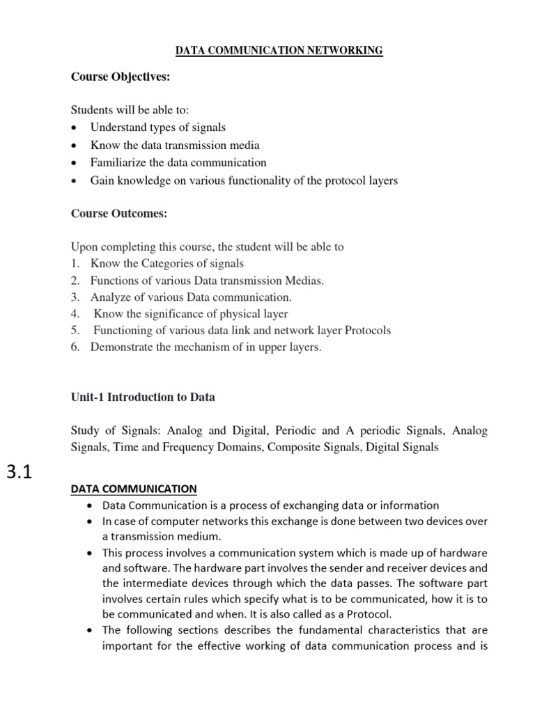 DCN Unit-1 | Download Free PDF | Signal To Noise Ratio | Bandwidth (Signal Processing)