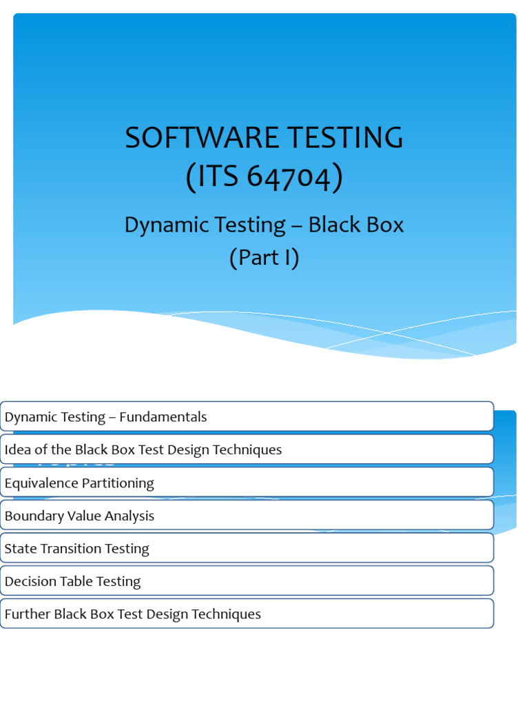 Chapter 6 - Black Box Techniques - Part 1 | PDF | Software Testing ...
