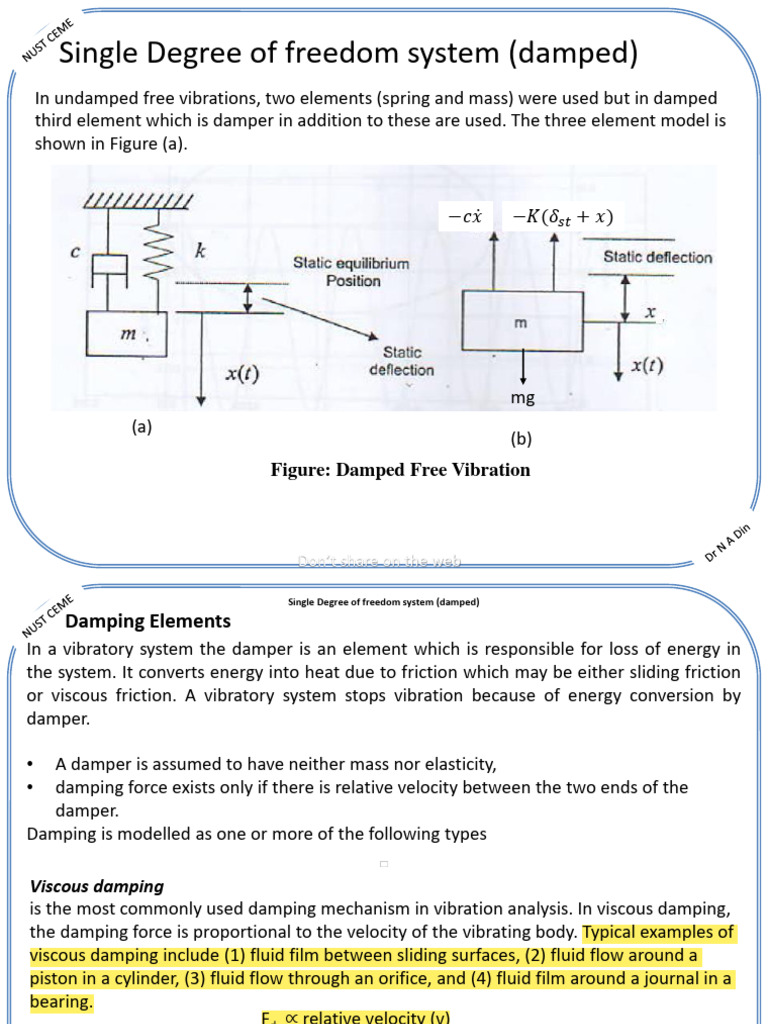 Lec 5 | PDF | Damping | Friction Lec 5 | PDF | Damping | Friction