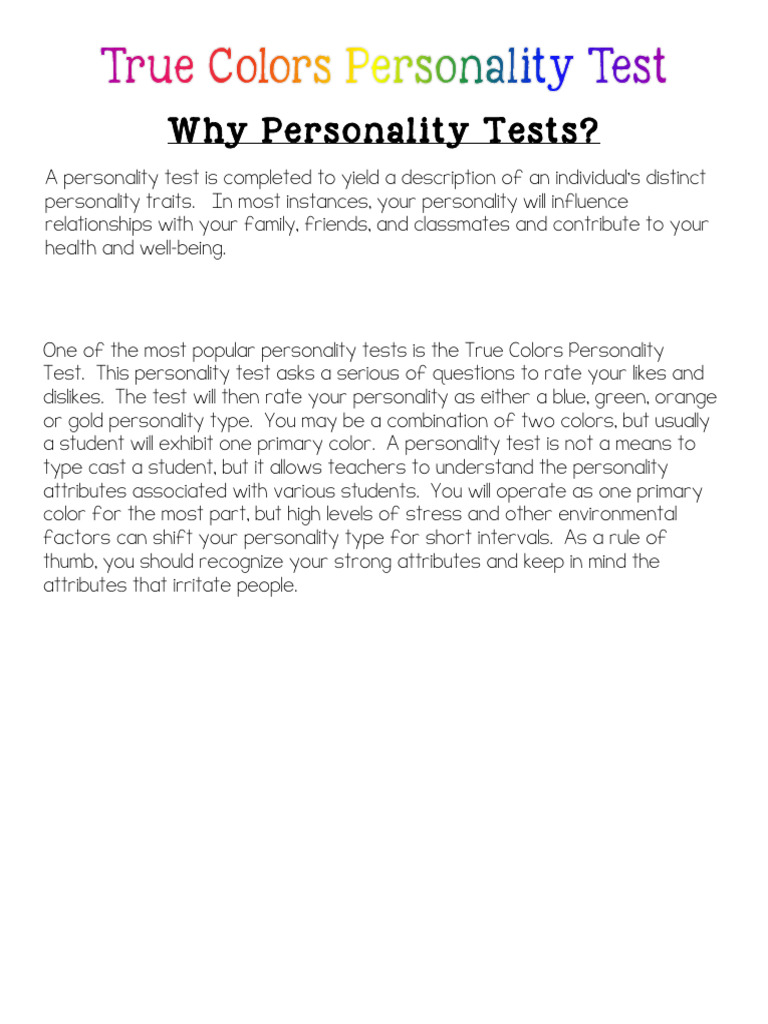 Personality Assessment | PDF | Personality Type | Creativity