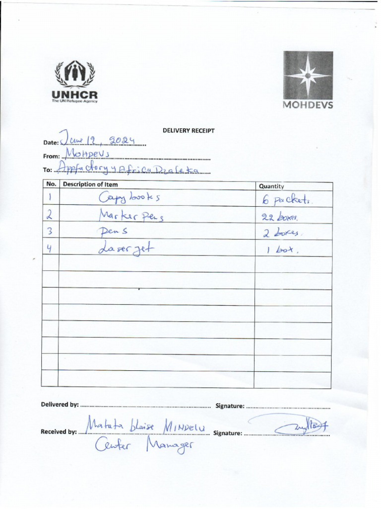 Scan - Deliver Receipt | PDF