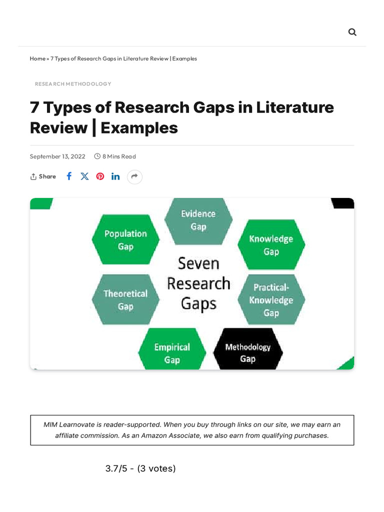 7 Types of Research Gaps in Literature Review - Examples - MIM Learnovate | PDF | Methodology ...